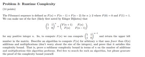 problem 3 runtime complexity 14 points the