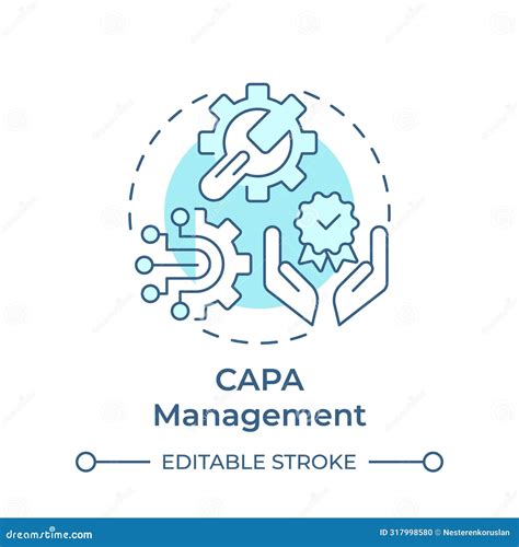 Capa Management Soft Blue Concept Icon Stock Vector Illustration Of Outline Round 317998580