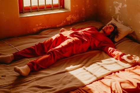 Premium Photo A Male Prisoner In A Robe Is Serving Time In A Prison