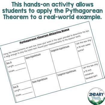 Pythagorean Theorem Hands On Activity By Ndary Math TpT