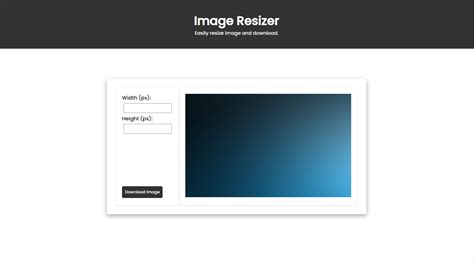 Image Resizer Using Html Css And Javascript With Source Code