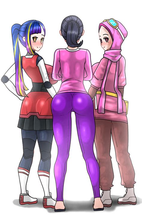 Rule 34 3girls Asian Asian Female Ass Black Hair Blue Hair Boboiboy