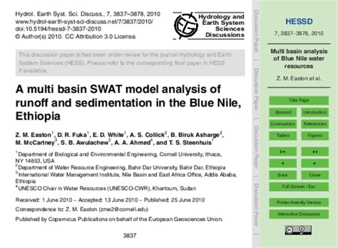 Pdf A Multi Basin Swat Model Analysis Of Runoff And Sedimentation In