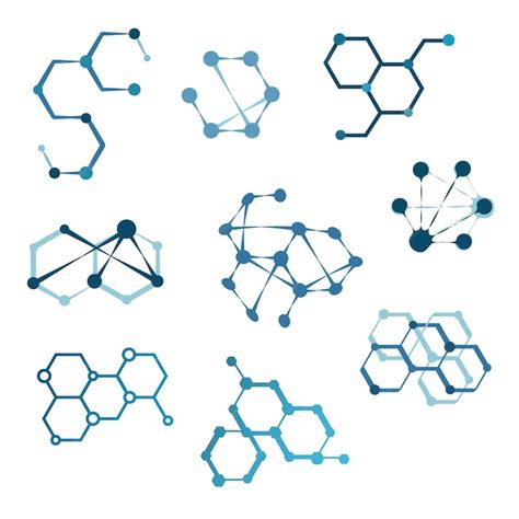Premium Vector Hexagonal Molecule Badge Molecular Structure Logo