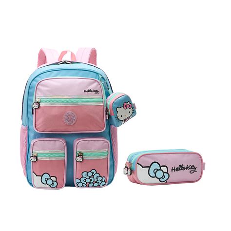 Kit Escolar Hello Kitty Candy Colors Mochila 14330 Estojo 14331