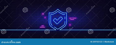 Check Mark Line Icon Accepted Or Approve Sign Neon Light Glow Effect Vector Stock Vector