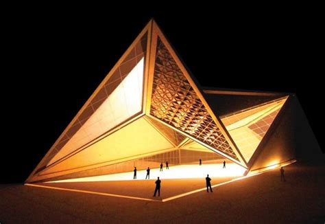 Folded Plates Library Leah Cabrera Triangular Architecture Concept