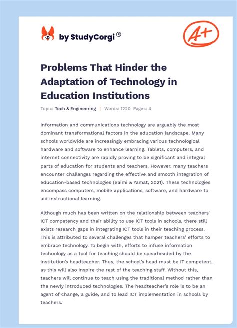 Problems That Hinder The Adaptation Of Technology In Education