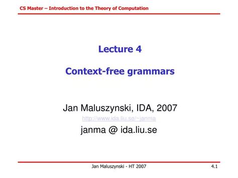 Ppt Understanding Context Free Grammars Definitions Ambiguity And