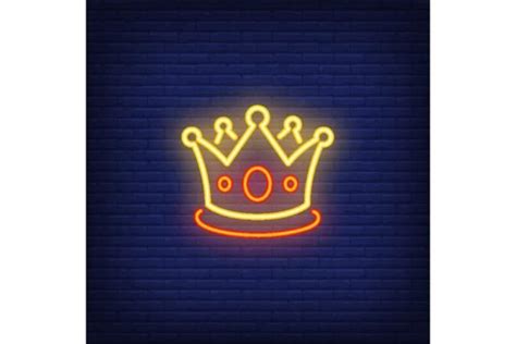Crown Neon Sign Glowing Neon Crown On D Graphic By Pchvector