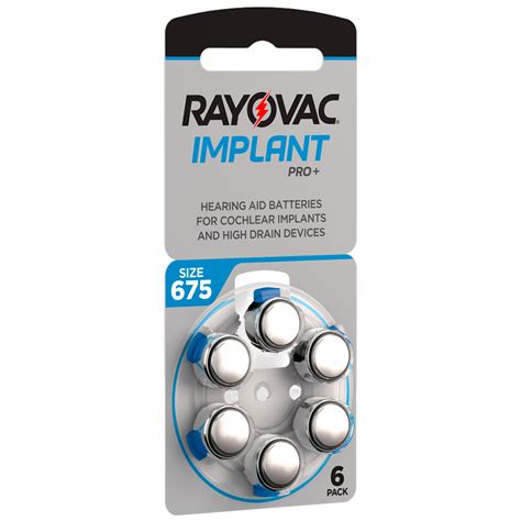 Rayovac Implant Pro 6 Hearing Aid Batteries No 675 For Cochlear