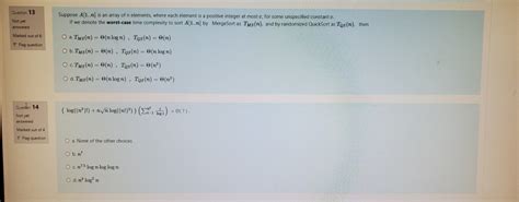 Solved Suppose A N Is An Array Of N Elements Where Each Chegg