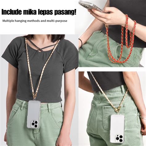 Jual Universal Tali Gantungan Hp Panjang Phone Holder Lanyard Rantai Chnl Colorful With Mika