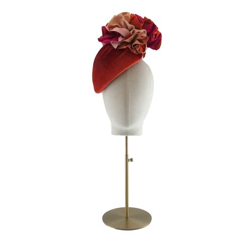 Rosie In Oranges Velvet Beret Bee Smith Millinery