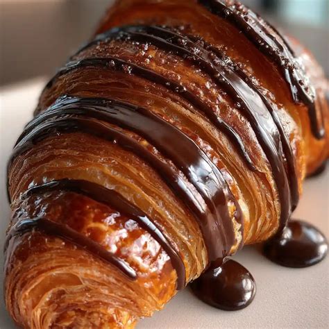Chocolate Croissant Recipe With Glossy Cocoa Striping