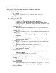 PSYCH LEC Docx PSYCH Lecture What Answers Would Psychology Contribute To