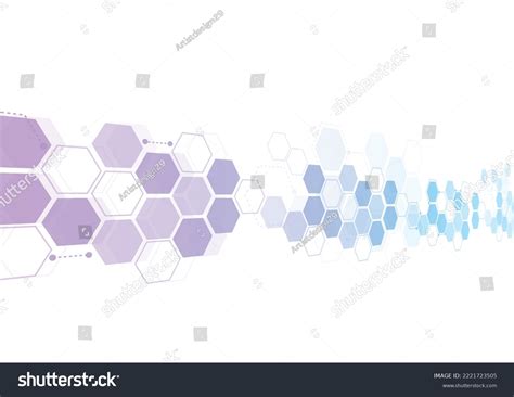 Abstract Hexagonal Molecular Structures Technology Background Stock Vector Royalty Free