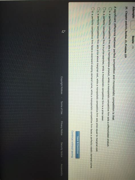 Solved A Significant Difference Between Perfect Competition Chegg