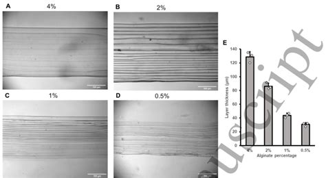alginate concentration influences the microscale layer thicknesses in