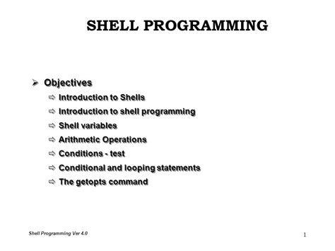 shell programming objectives introduction to shells ppt download