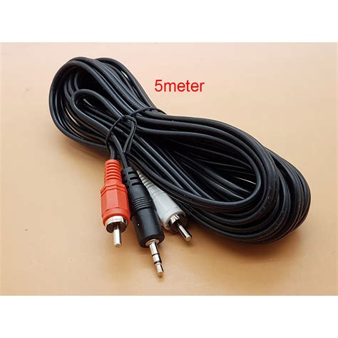 Jual 5 Meter Kabel Jack 3 5mm To RCA Stereo Audio Untuk Dari HP Ke