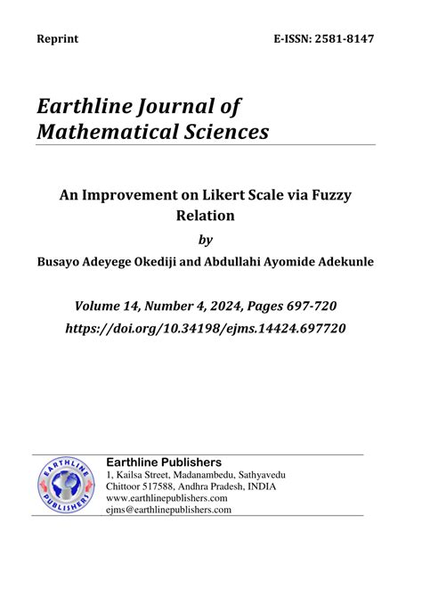 Pdf An Improvement On Likert Scale Via Fuzzy Relation