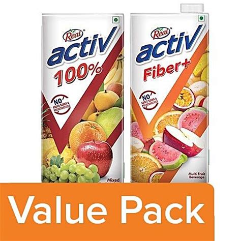 Buy Real Activ Juice Mixed Fruit With No Added Sugar L Fiber Multi Fruit With No