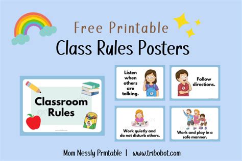 Free Preschool Classroom Rules Posters The Teaching Aunt 54 Off