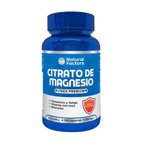 Citrato de Magnesio 100 Cápsulas 600Mg COMISARIATO NATURISTA