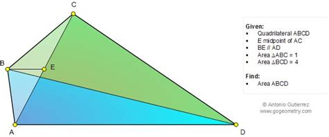 Geometry Problem 1030 Quadrilateral Triangle Area Midpoint Parallel Lines Quadrilaterals