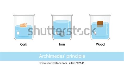 Archimedes Principle Buoyancy Force Density Measurement Stock Vector
