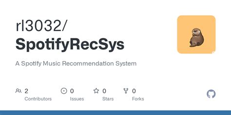 GitHub Rl SpotifyRecSys A Spotify Music Recommendation System