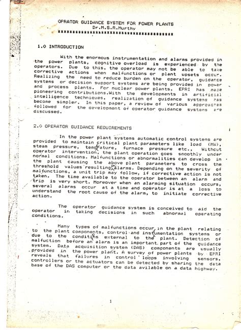 Pdf Operator Guidance System For Power Plants