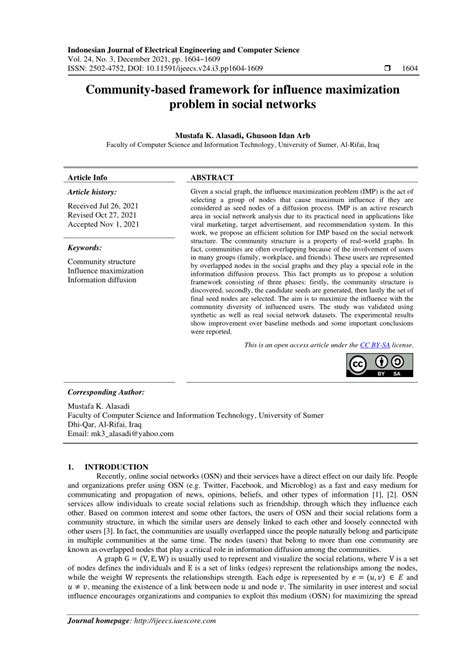 Pdf Community Based Framework For Influence Maximization Problem In