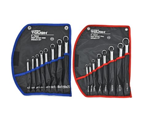 Hyper Tough 16 Piece Metric And Sae Deep Offset Ring Wrench Set