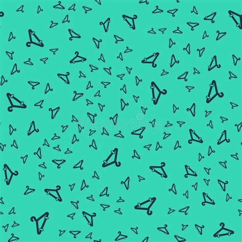 Black Hanger Wardrobe Icon Isolated Seamless Pattern On Green