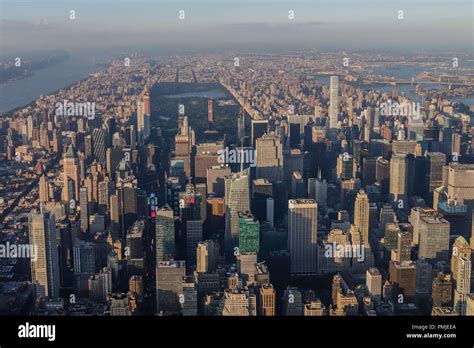 Aerial View Of Manhattan Island In New York City In The United States