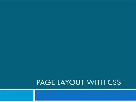 Pdf Page Layout With Css University Of Toronto · Page Layout With