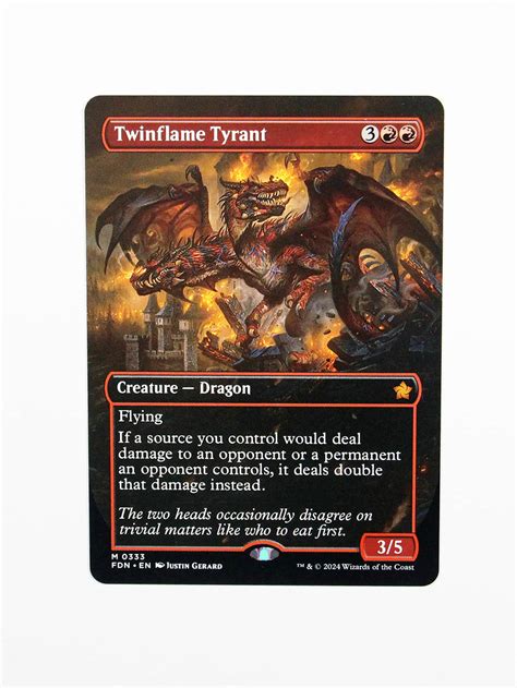 Twinflame Tyrant 333 Holo From Foundations Fdn Mtg Proxy Magic