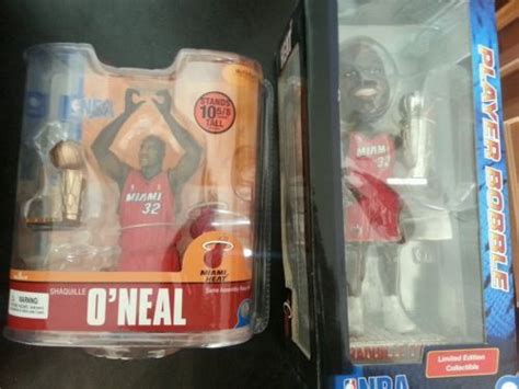 Shaquille Oneal Champ Bobblehead And Mcfarlane Lot Miami Heat Shaq