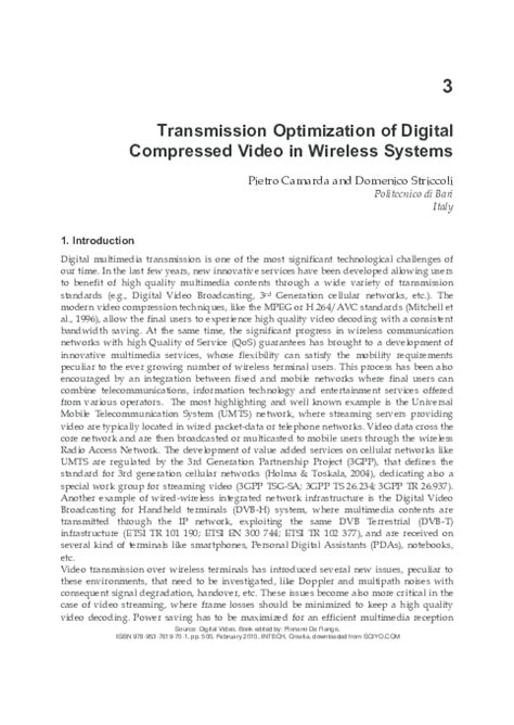 Pdf Transmission Optimization Of Digital Compressed Video In Wireless