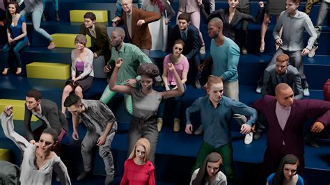 3d Model Low Poly People Pack 95 Pieces Cheering Animated People Pack