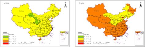Spatial Distribution Of Coupling Coordination Degree Between