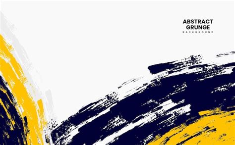 Pinceladas De Amarelo E Azul Escuro Fundo De Textura Grunge Ilustração