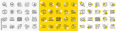 Outline Storage Medical Analytics And Euler Diagram Line Icons Pack
