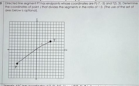 Solved Directed Line Segment Pt Has Endpoints Whose Coordinates Are P