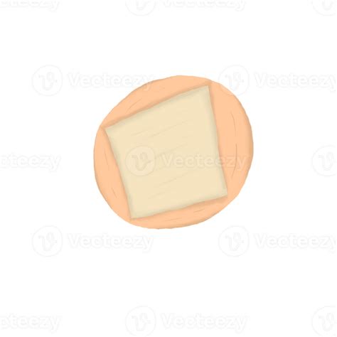Cute Cheese Bread Bun With Cheese Slice Cartoon Illustration 68185018 Png