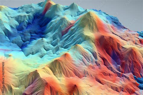 Digital Elevation Model Gis Product Made With Generative Ai Technology It Shows High Rocky And