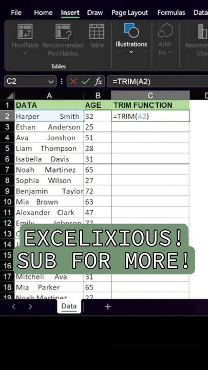 Trim In Excel Is A Cheatcode Excel Exceltutorial Youtube