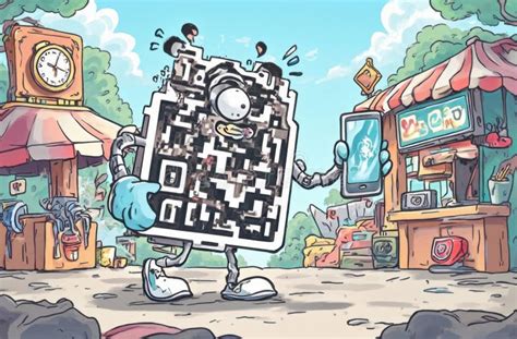 Close Up Funny Cartoon Of A Qr Code At 20 1 2025 Stock Illustration Illustration Of Confused